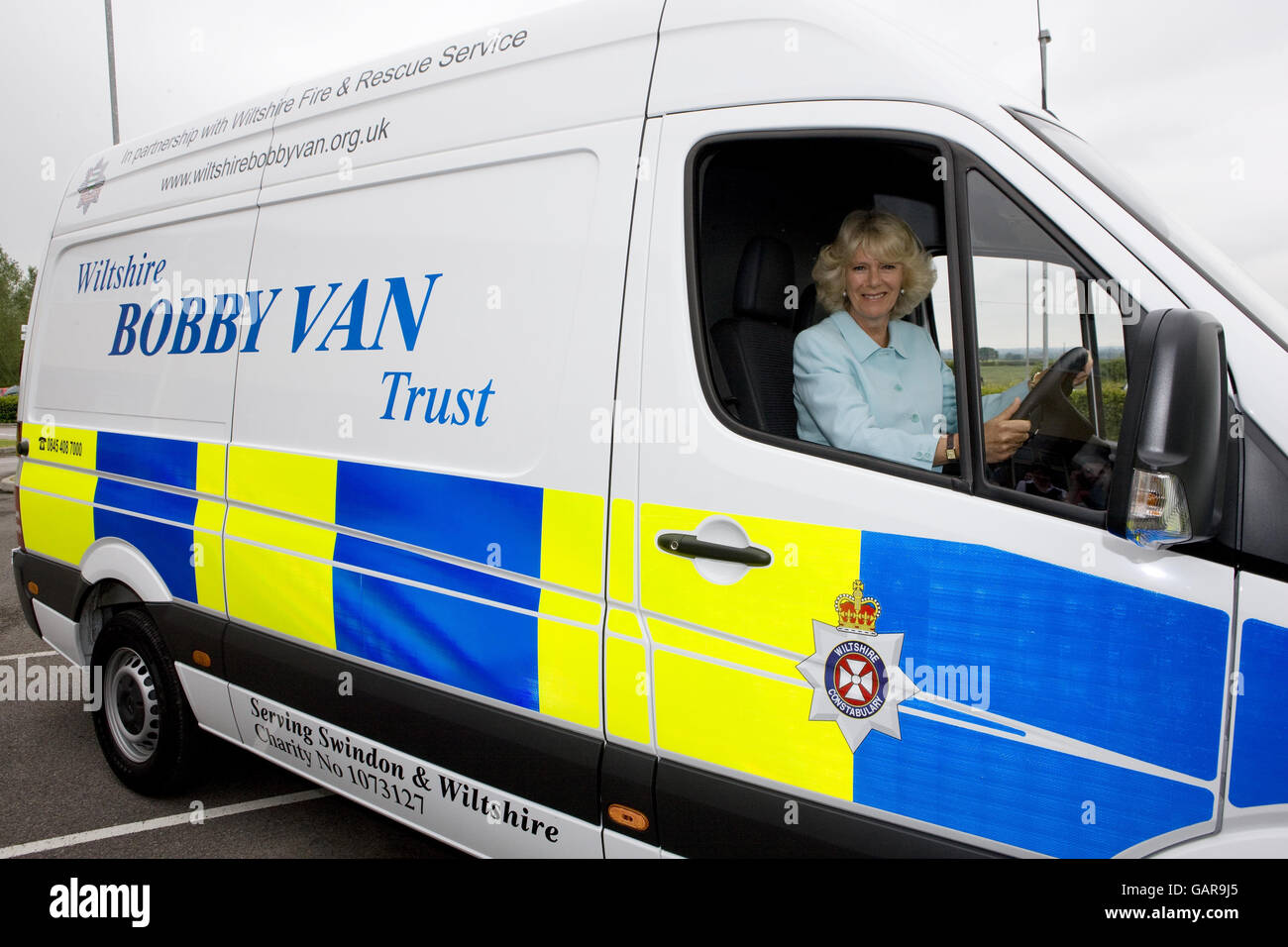Camilla, Duchess of Cornwall, during a visit to the Wiltshire Bobby Van ...