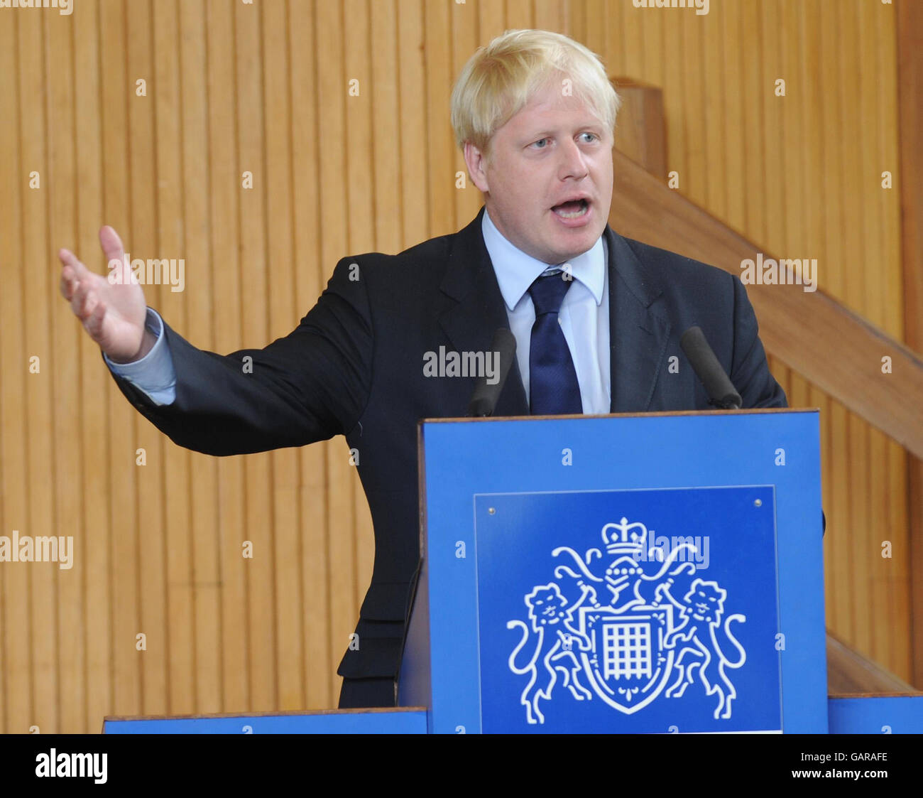 Mayor of London Boris Johnson speaking at an awards ceremony to commend ...