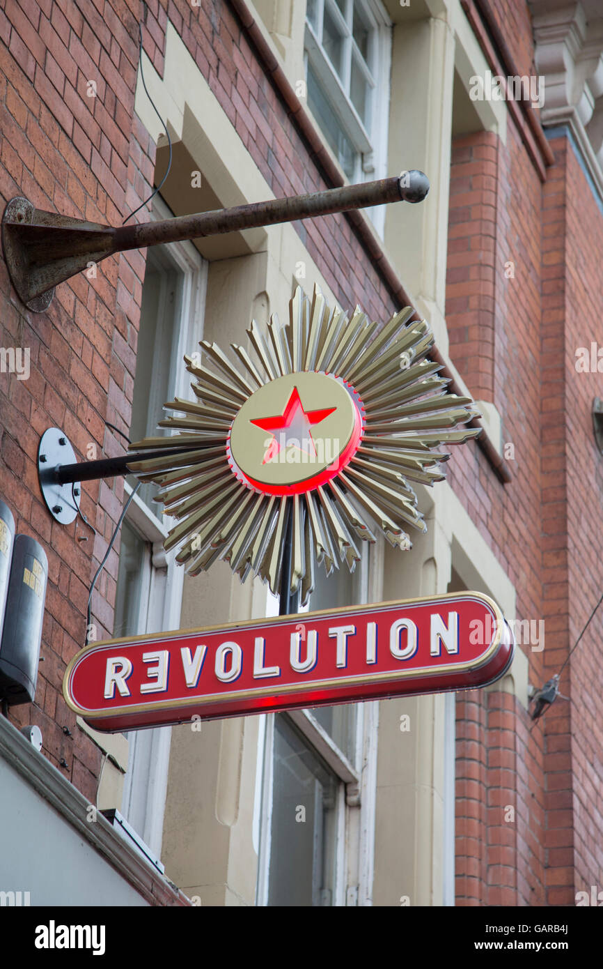 Revolution Bar Sign; Nottingham; England; UK Stock Photo - Alamy