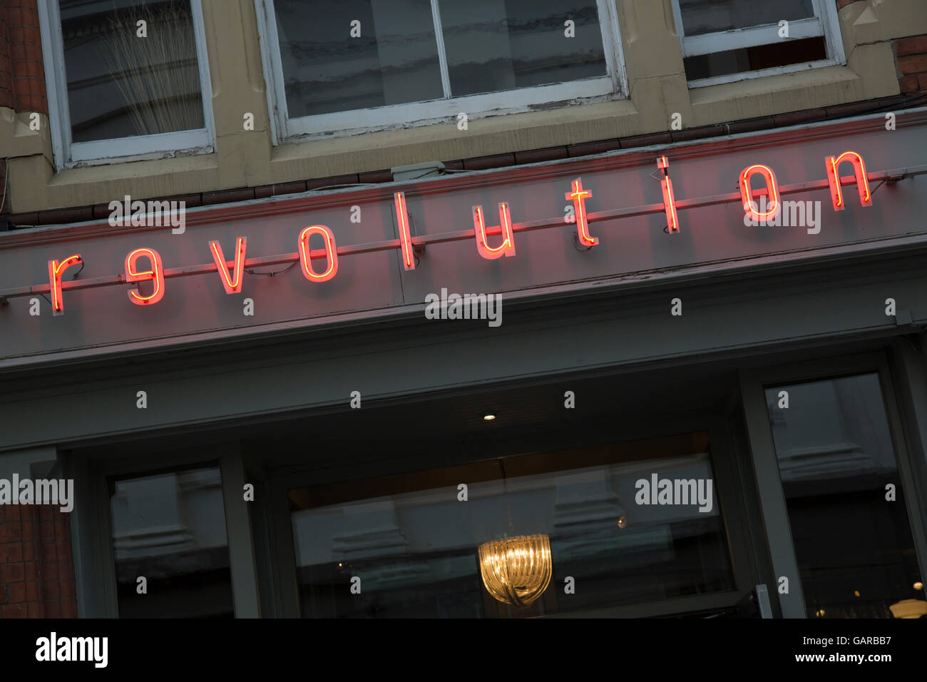 Revolution Bar Sign; Nottingham; England; UK Stock Photo - Alamy