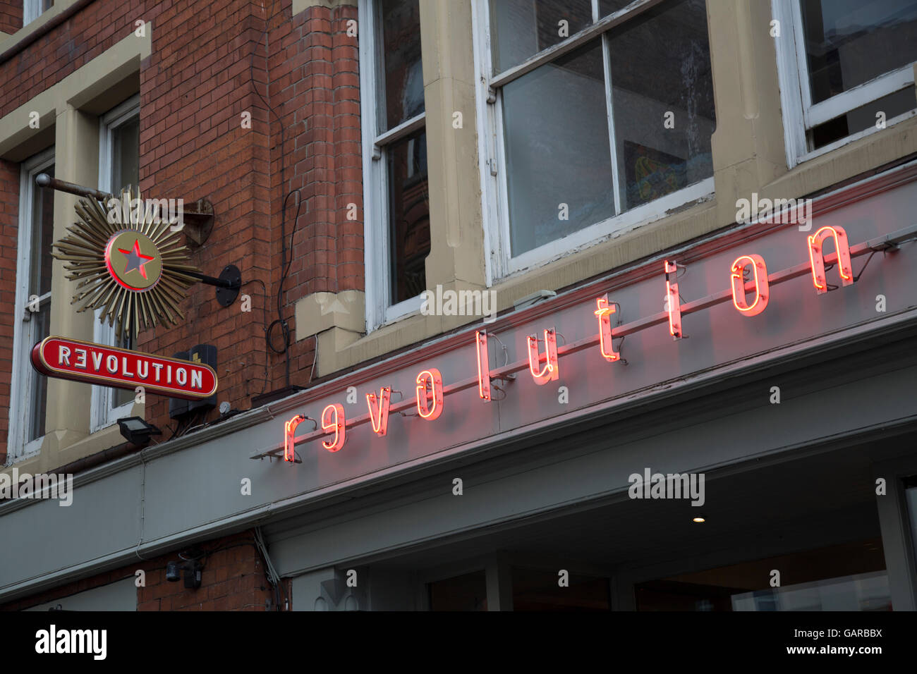 Revolution Bar Sign; Nottingham; England; UK Stock Photo - Alamy