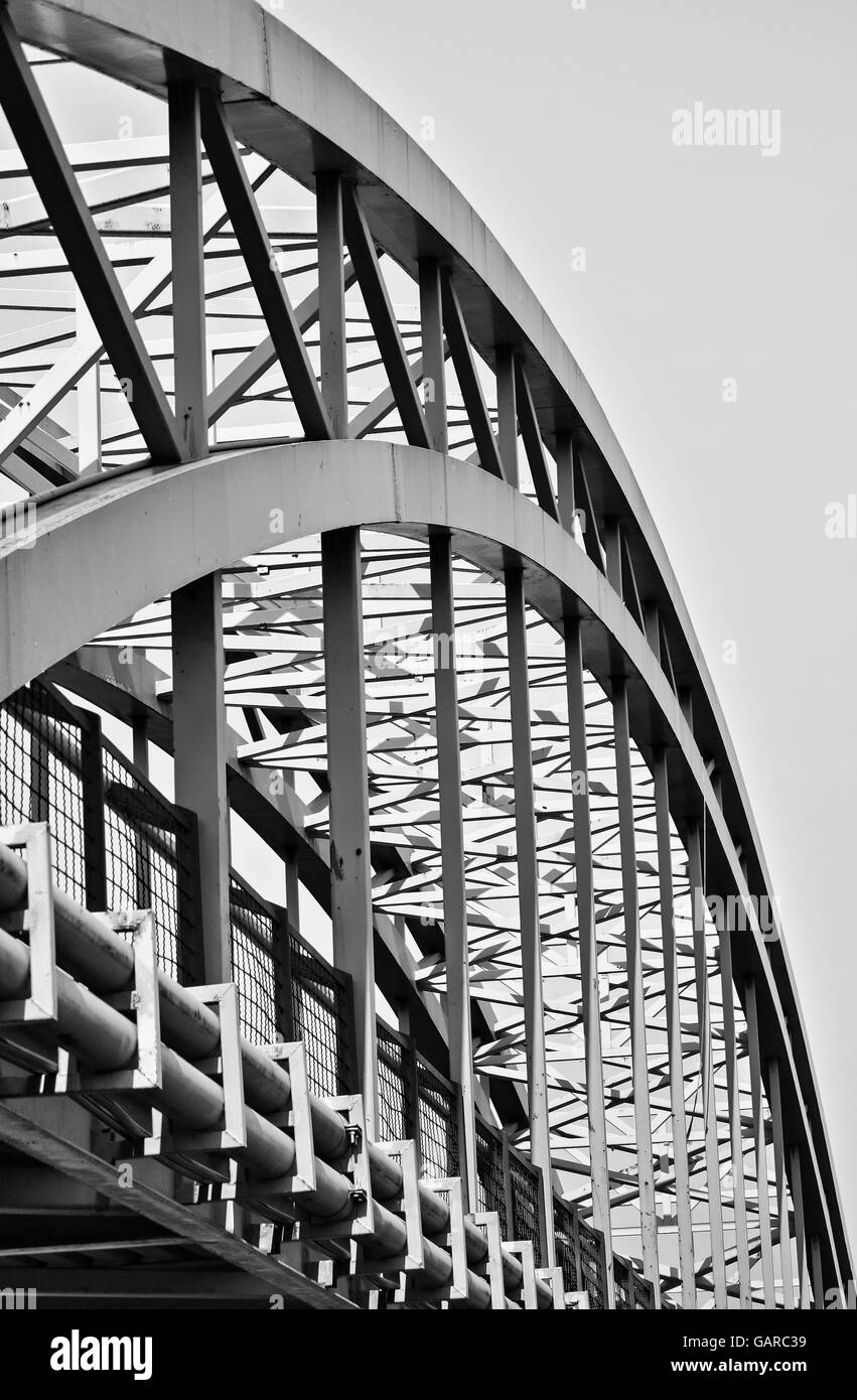 Steel small bridge detail Black and White Stock Photos & Images - Alamy