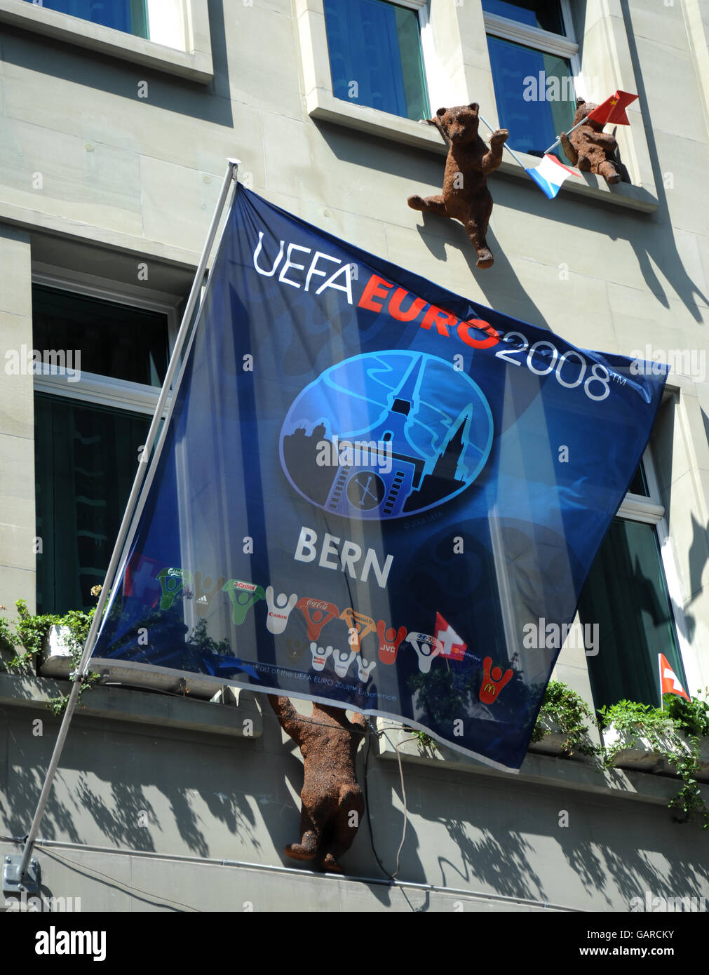Soccer - UEFA European Championship 2008 - Bern. A flag promoting the ...