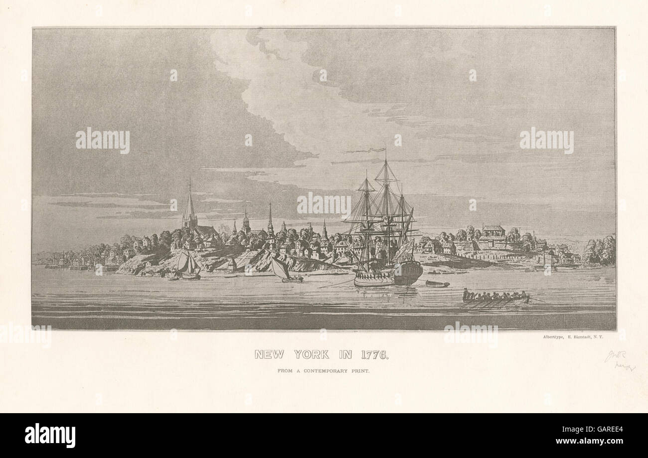 A historical perspective on New York during the year 1776, likely ...