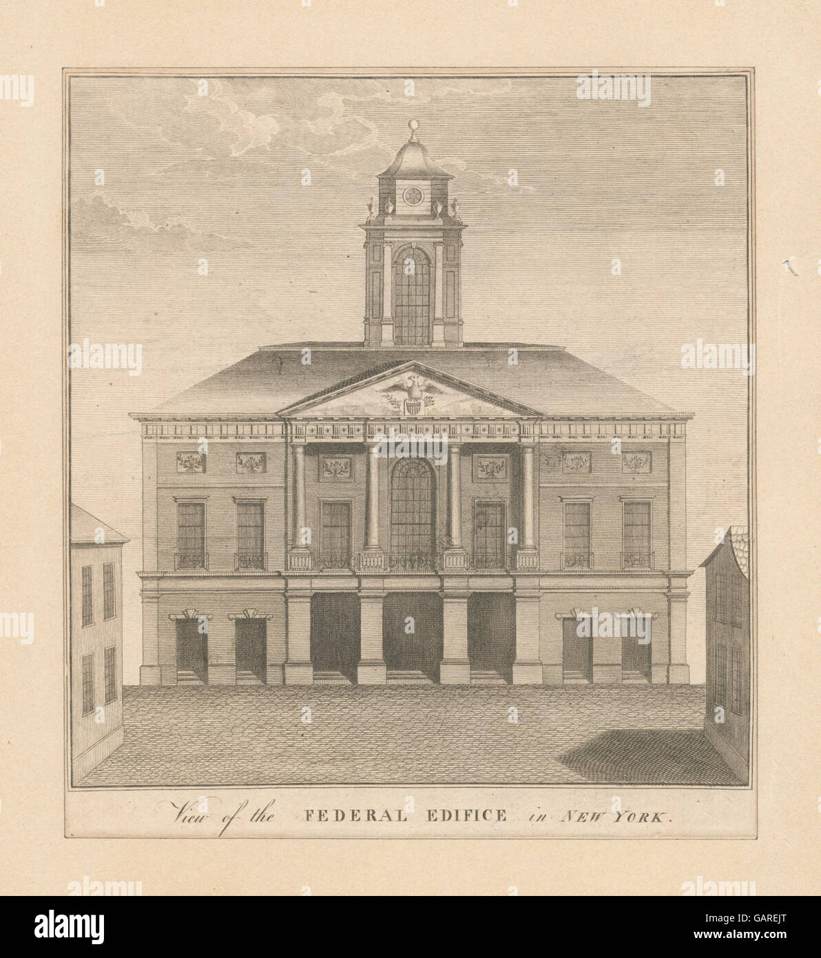 A view of the Federal Edifice in New York, reflecting the grandeur of ...