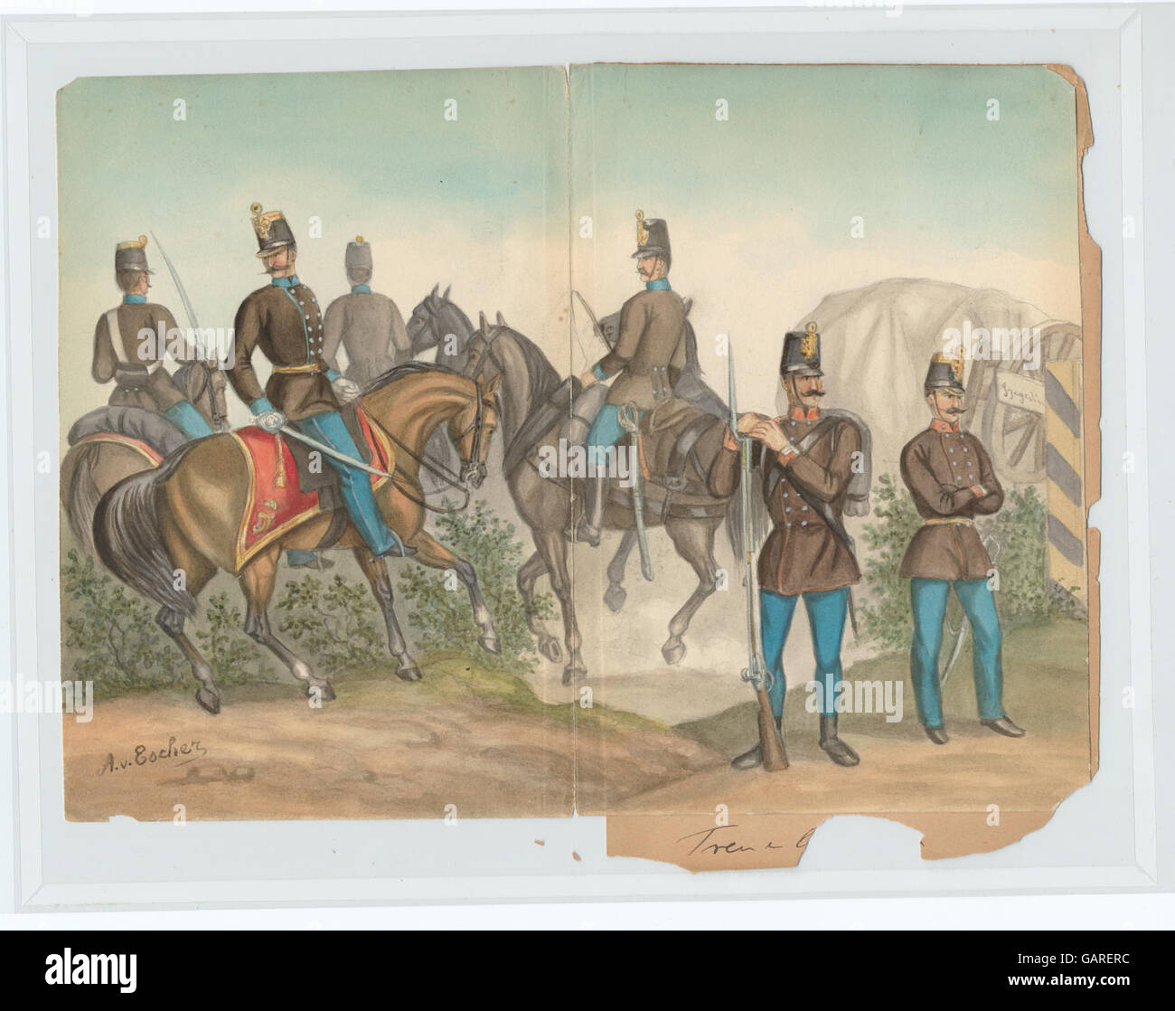 The image depicts a supply train and frontier infantry during the ...