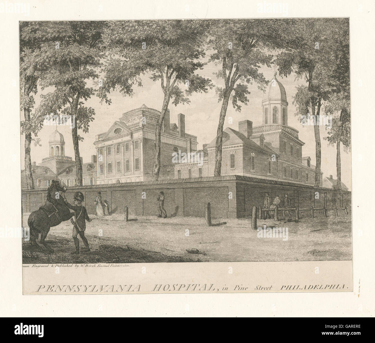 This image depicts Pennsylvania Hospital, located on Pine Street in ...