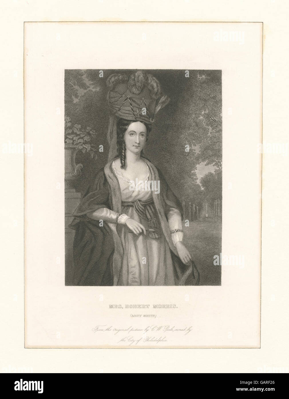 A portrait of Mrs. Robert Morris, born Mary White, known for her role ...