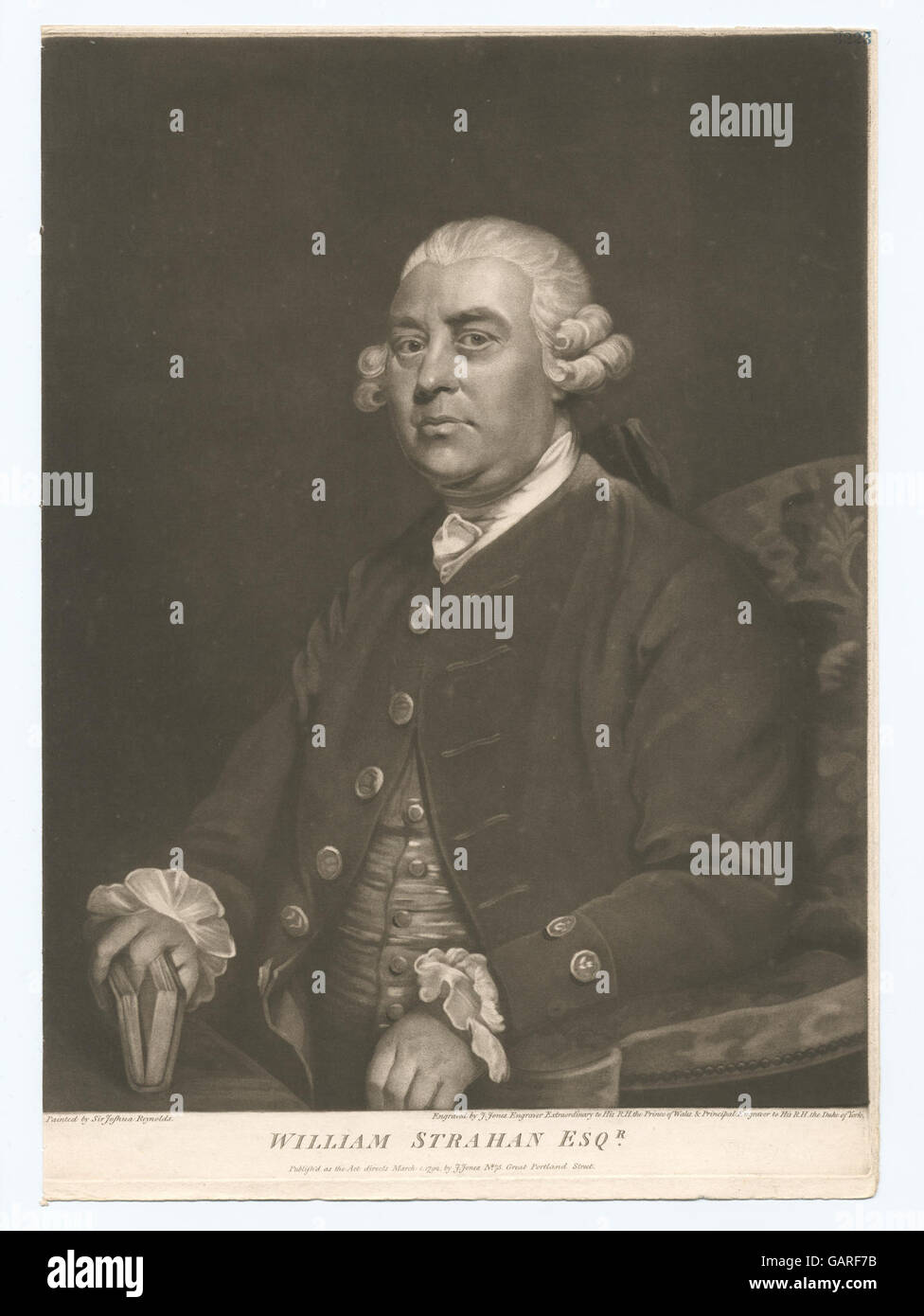 A historical portrait or depiction of William Strahan, an influential ...