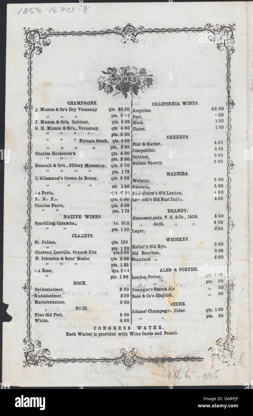 Vintage menu new england hi-res stock photography and images - Alamy