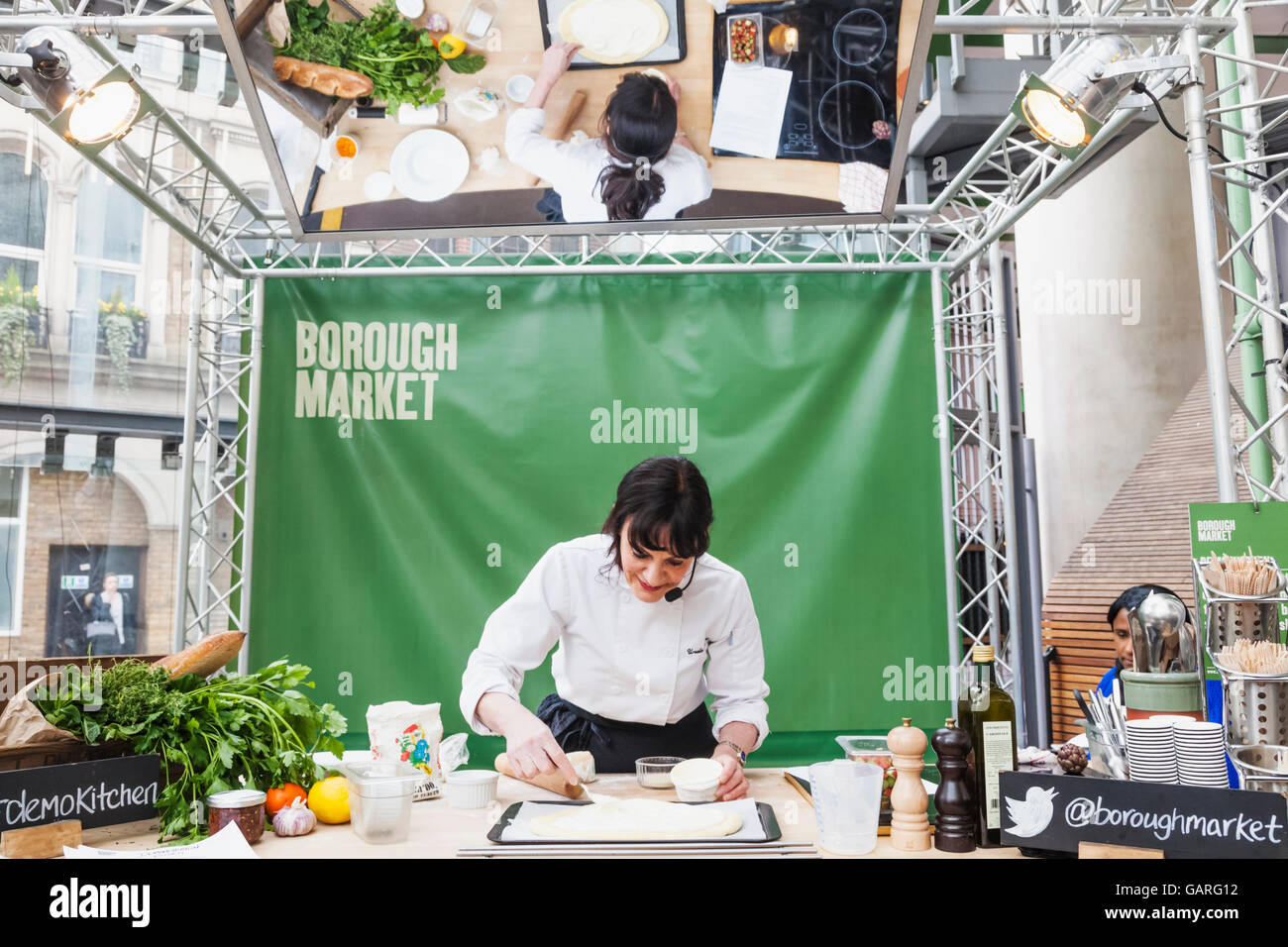 England, London, Southwark, Borough Market, Cooking Demonstration Stock ...