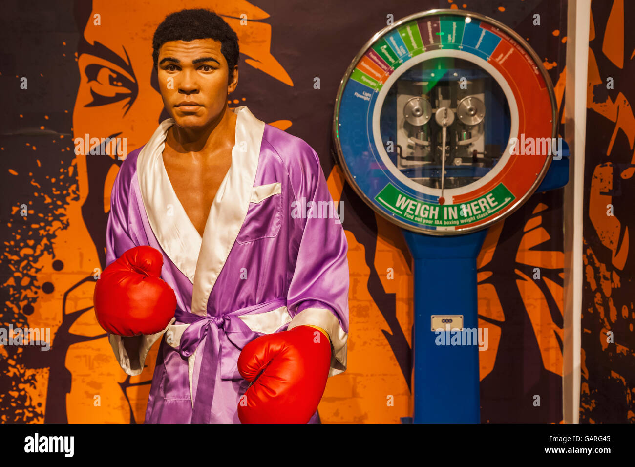 England, London, Madame Tussauds, Wax Figure of Muhammad Ali Stock ...