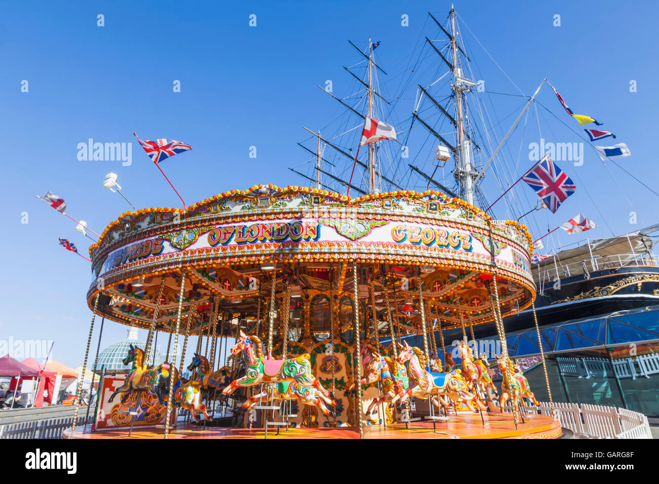 England, London, Greenwich, Carousel Stock Photo - Alamy