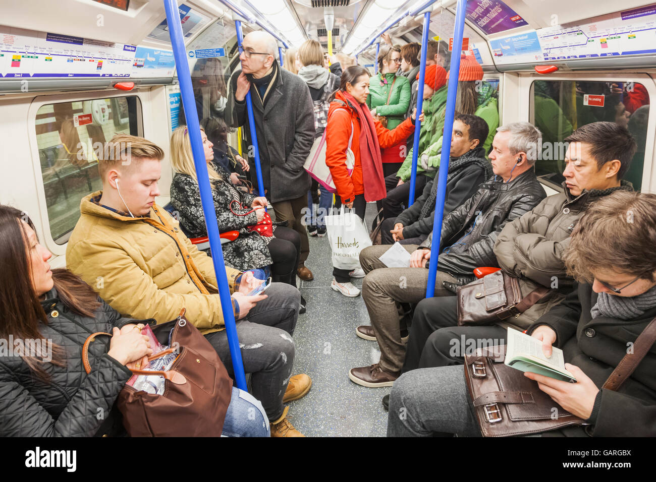 England, London, The Underground, Subway Passengers Stock Photo - Alamy
