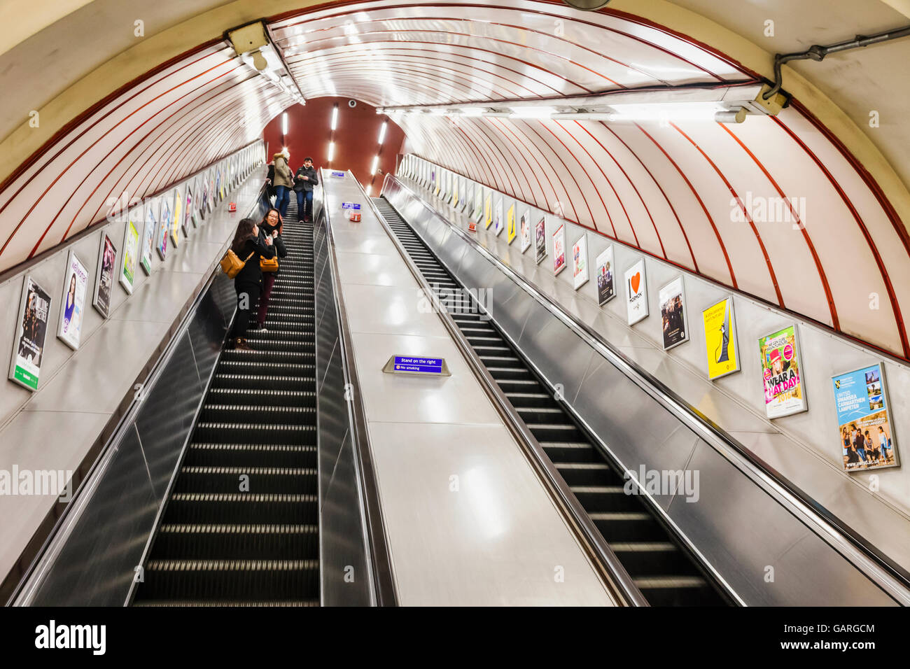 England, London, The Underground, Escalators Stock Photo - Alamy