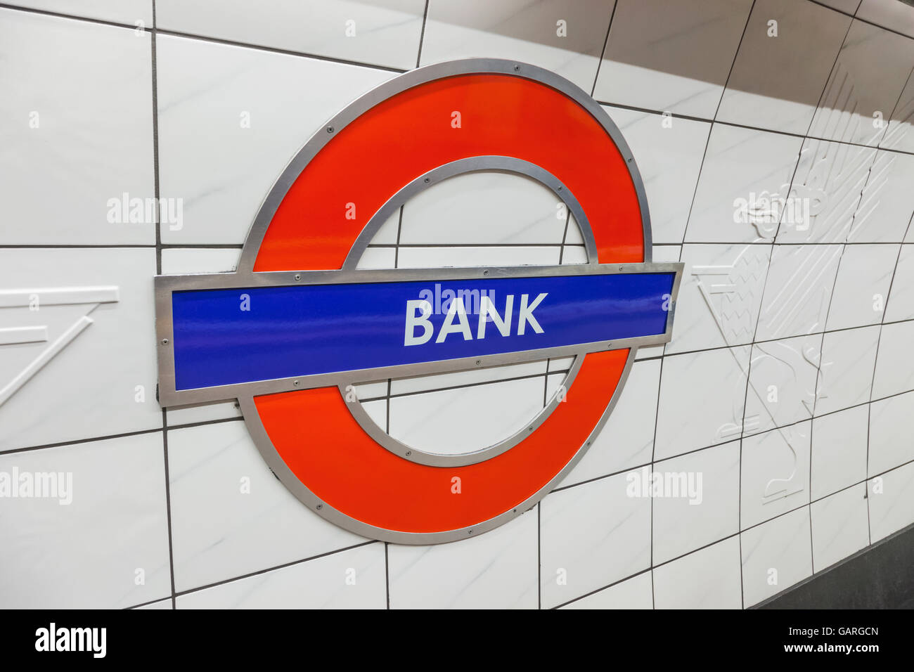 England, London, The Underground, Bank Station Sign Stock Photo - Alamy