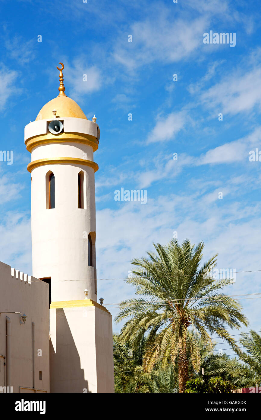 minaret and religion in clear sky in oman muscat the old mosque Stock ...