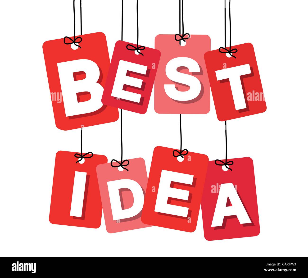 Vector colorful hanging cardboard. Tags - best idea Stock Vector Image ...