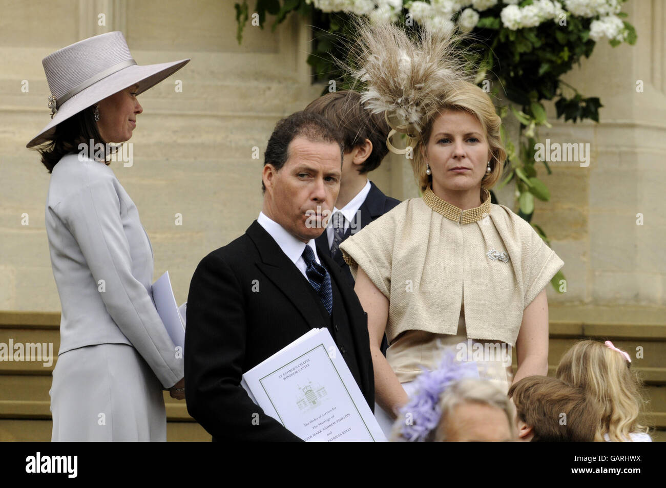 Lord linley wife leave outside st georges chapel in windsor hi-res ...