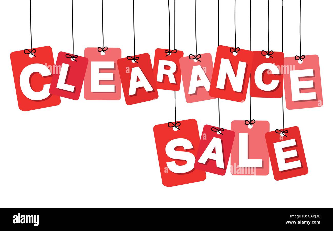 Vector colorful hanging cardboard. Tags - clearance sale Stock Vector ...