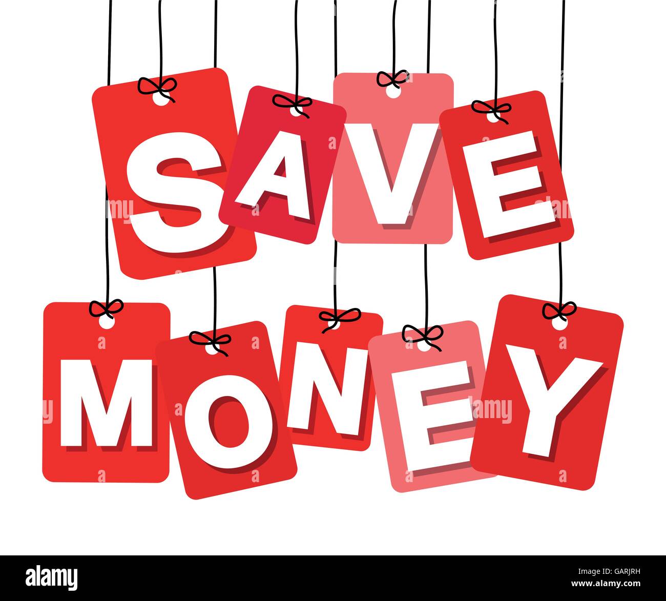 Vector colorful hanging cardboard. Tags - save money Stock Vector Image ...