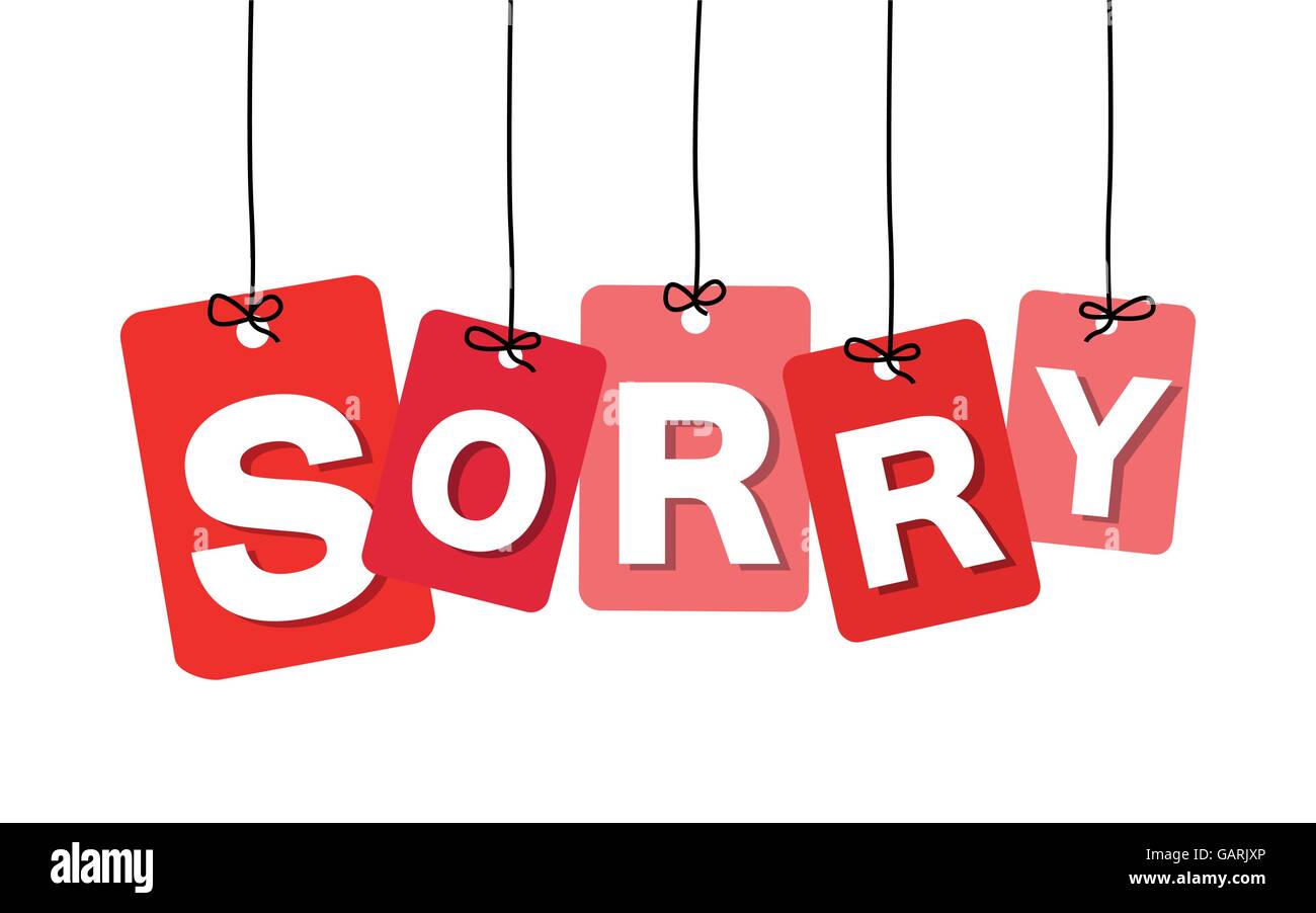 Vector colorful hanging cardboard. Tags - sorry Stock Vector Image ...