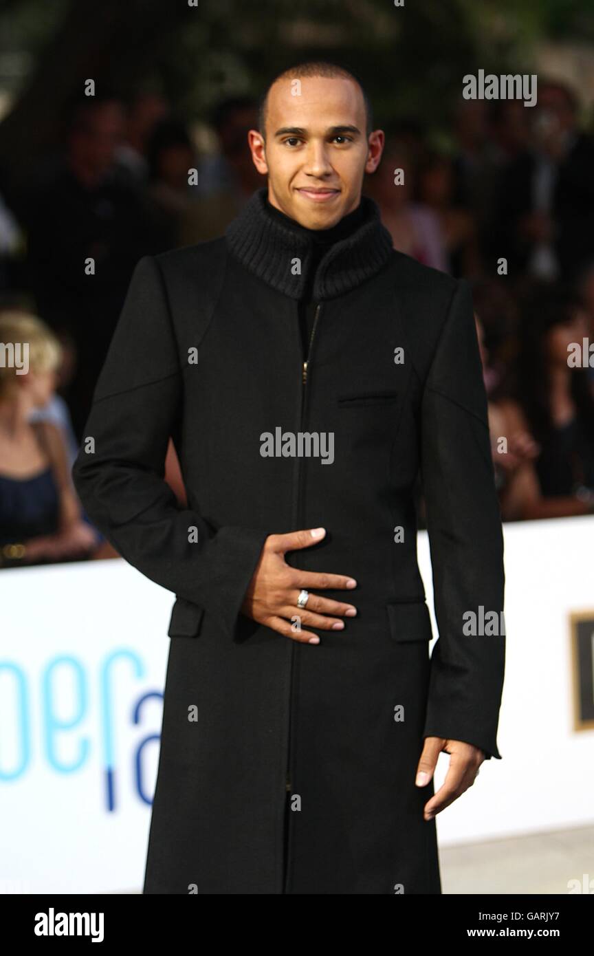 Lewis Hamilton models at the Grand Prix and Fashion Unite at The Amber ...