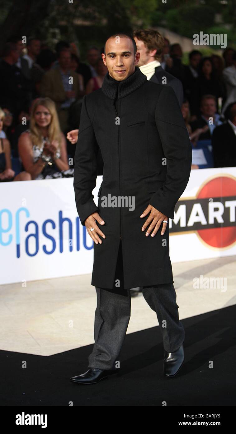 Lewis Hamilton models at the Grand Prix and Fashion Unite at The Amber ...
