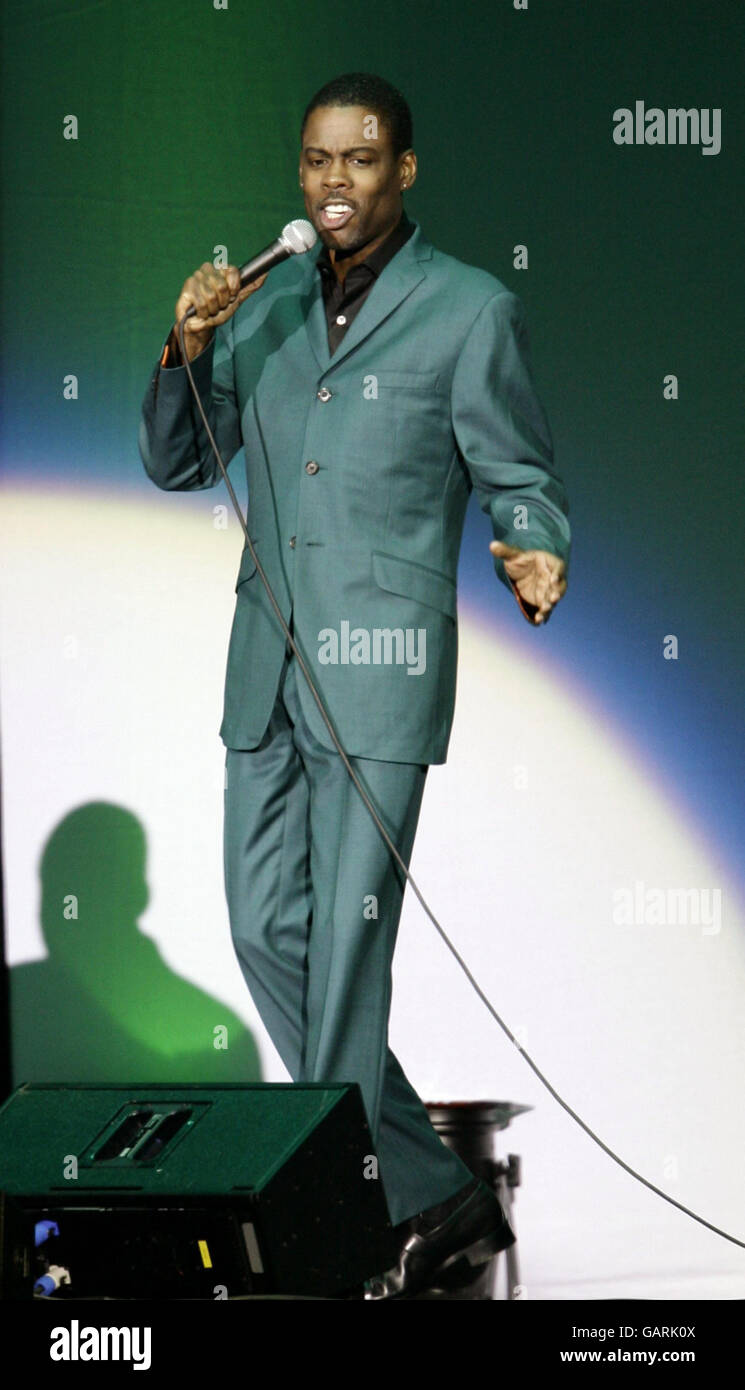 US comedian Chris Rock performing at the O2 Arena in Greenwich, London ...