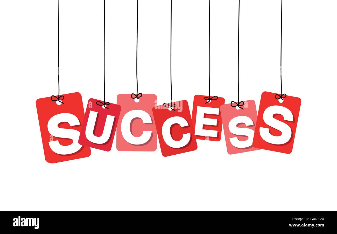 Vector colorful hanging cardboard. Tags - success Stock Vector Image ...
