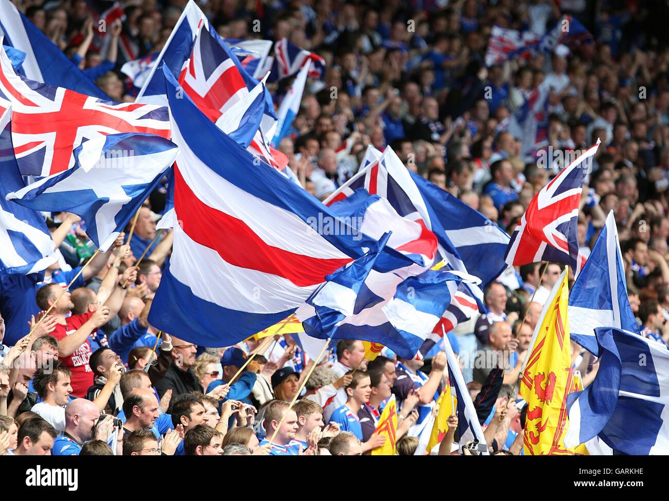 Rangers fans in the stands at hampden hi-res stock photography and ...