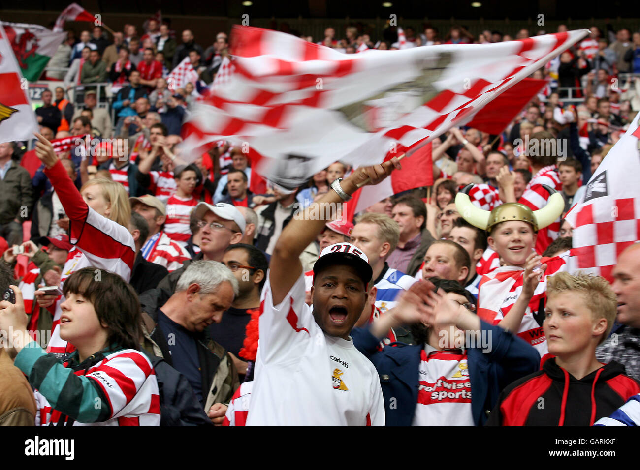 Doncaster rovers fans in the stands at wembley hi-res stock photography ...
