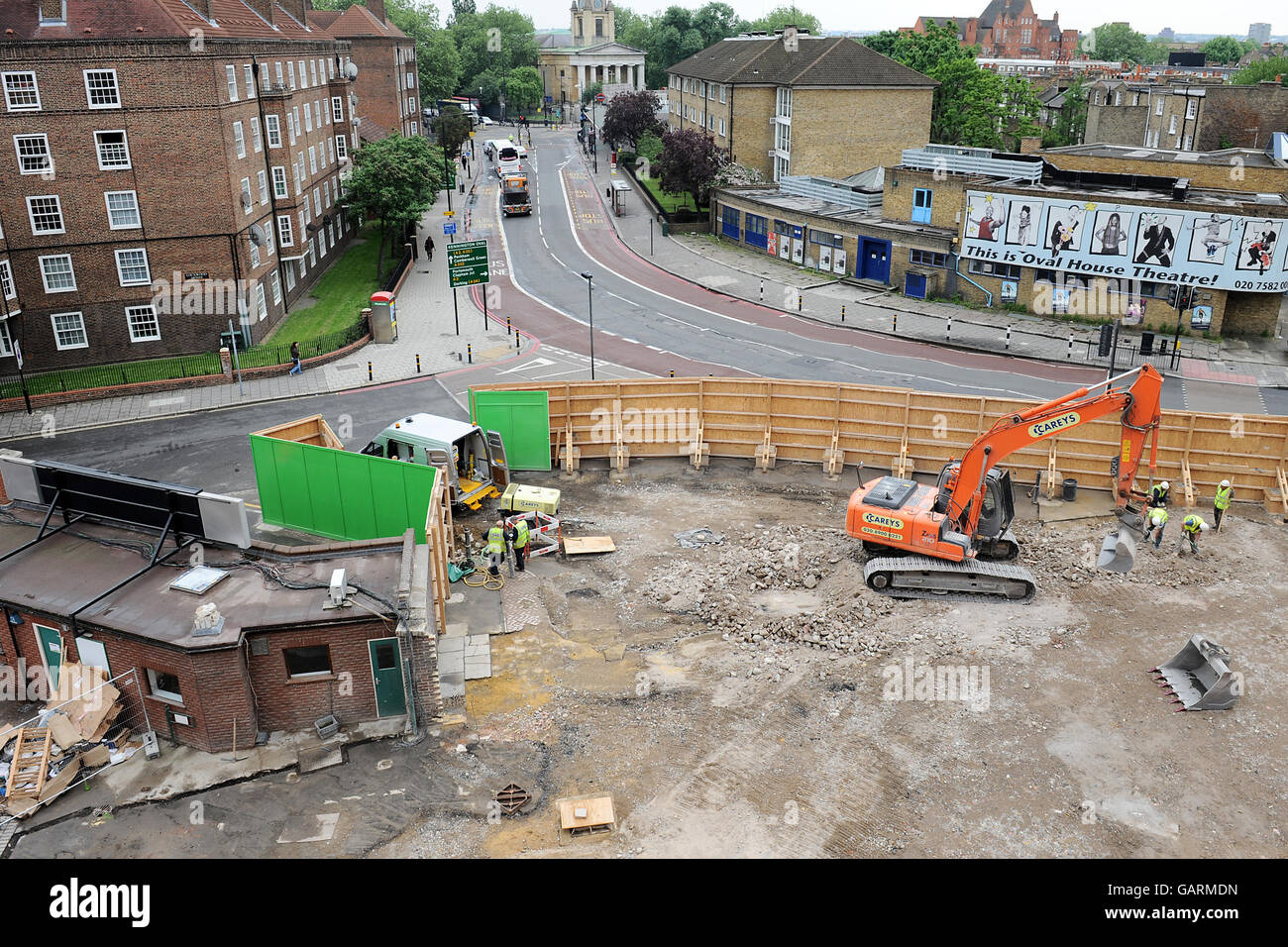General view of the building site from the pavillion at The Brit Oval ...