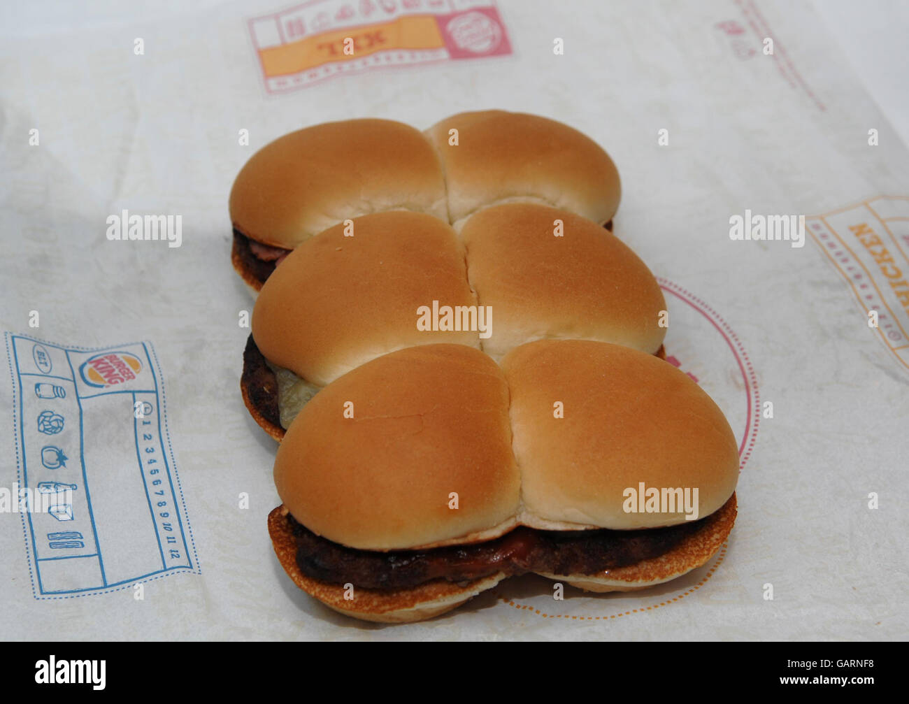 The bk angus 6 pack burger made by burger king hi-res stock photography ...
