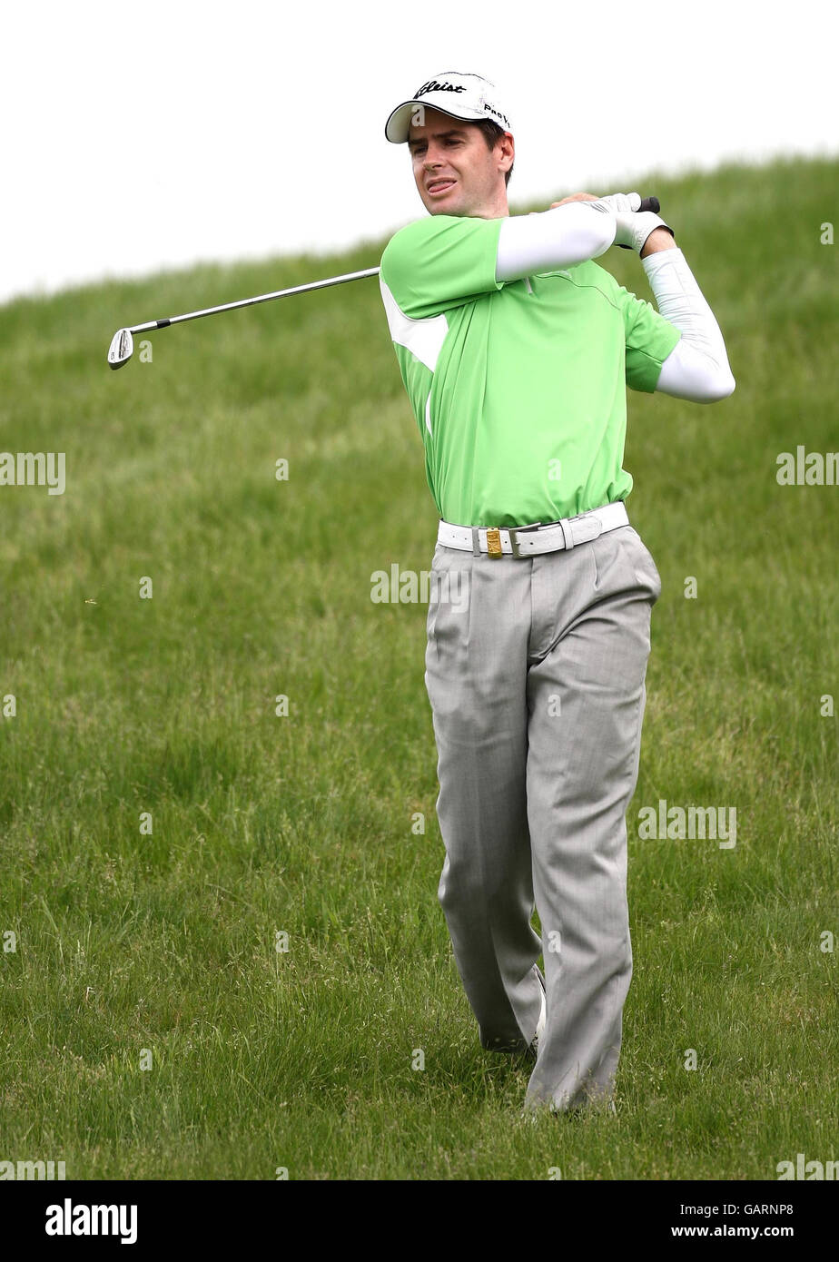 Australia's Scott Strange plays his second shot to the 18th during ...