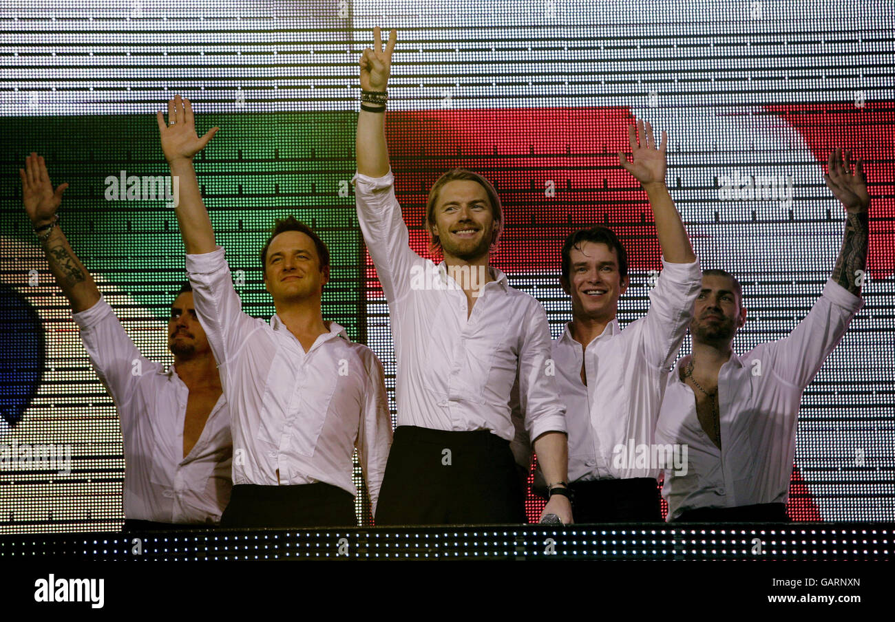 Boyzone perform live in concert at the O2 Arena in North Greenwich ...