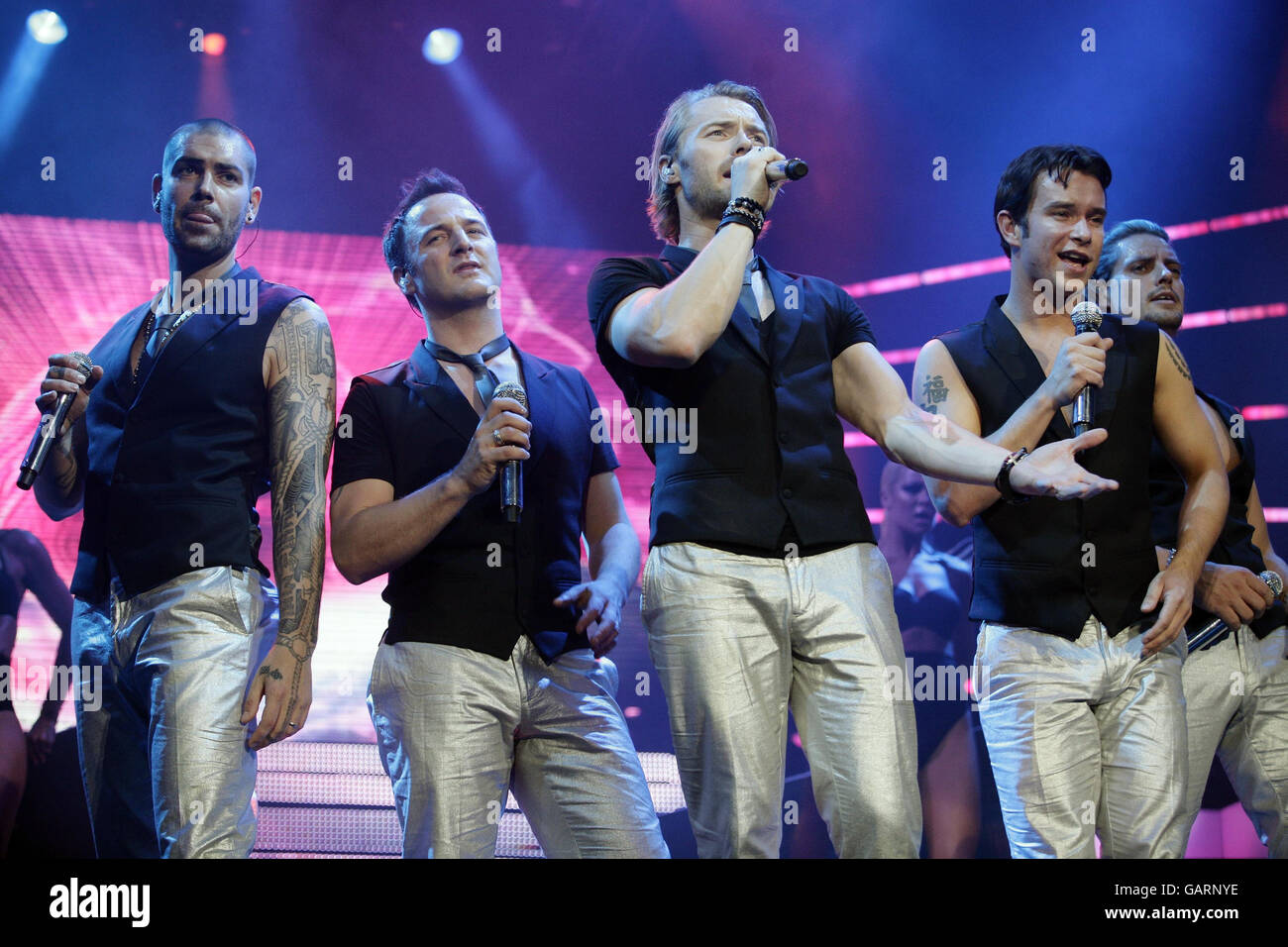 Boyzone perform live in concert at the O2 Arena in North Greenwich ...