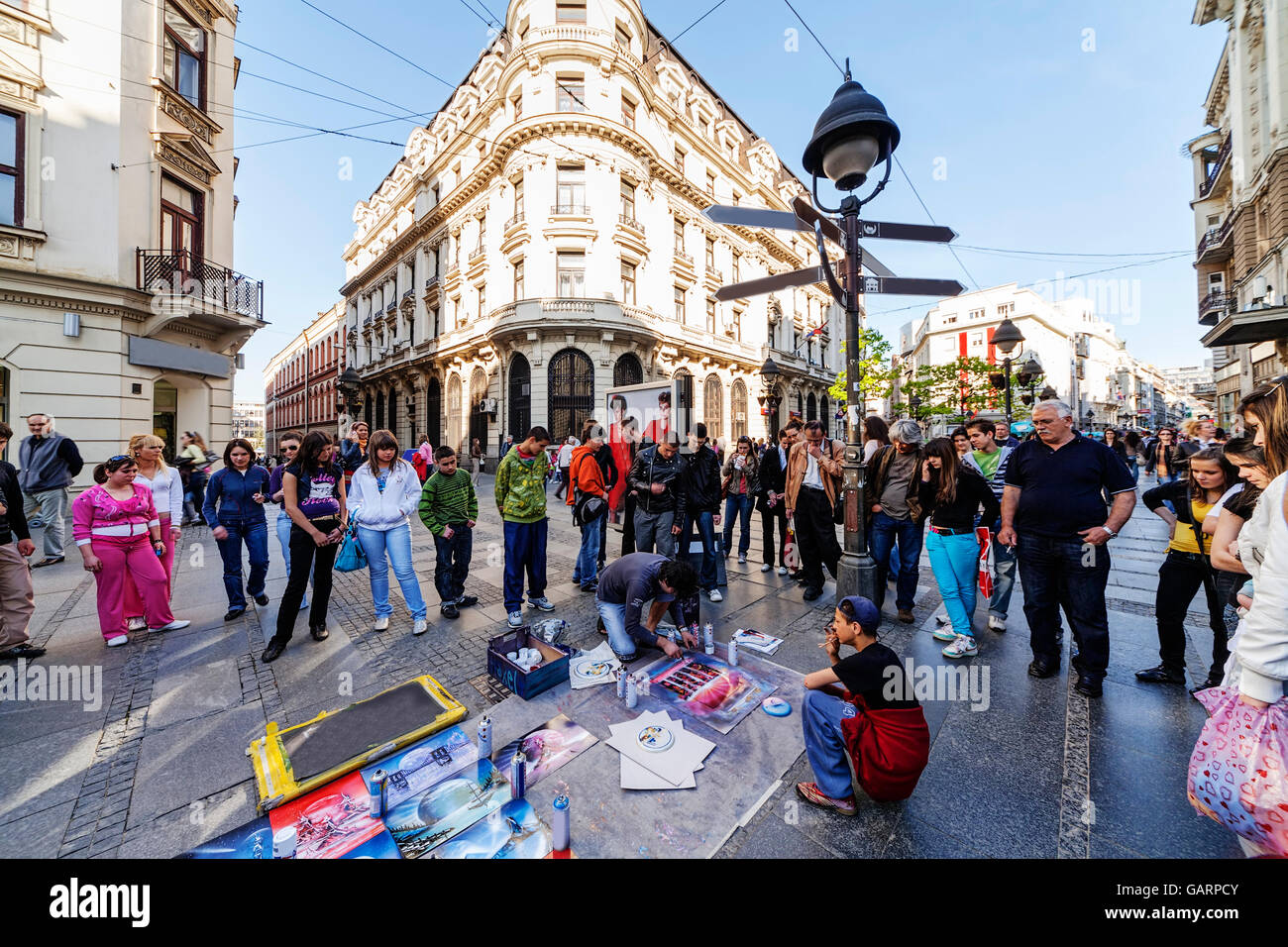 The main street in the downtown of Belgrade, capital of Serbia Stock ...