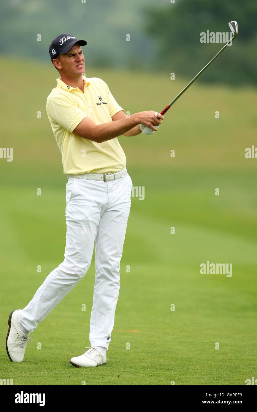 Robert Karlsson in action on the 1st hole on the final day of the ...