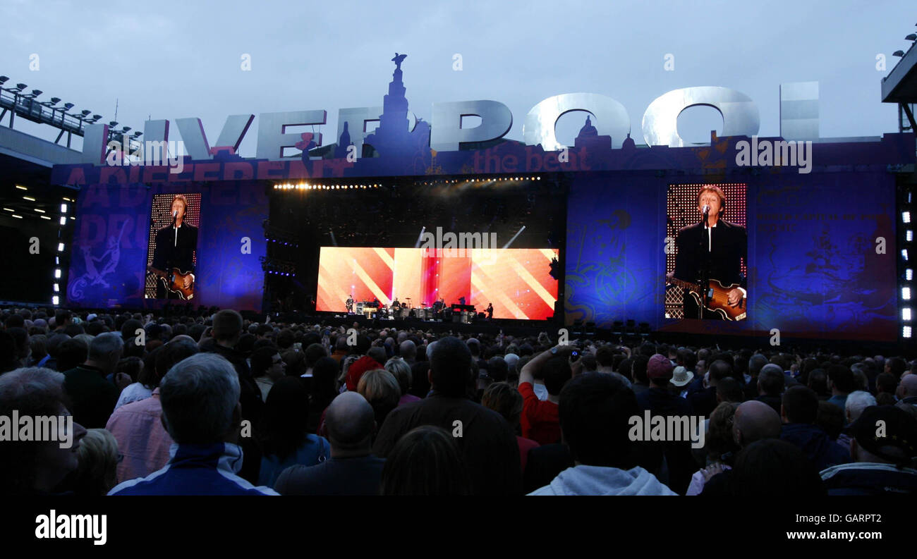 Sir Paul McCartney plays live at Anfield Stadium, Liverpool during the ...