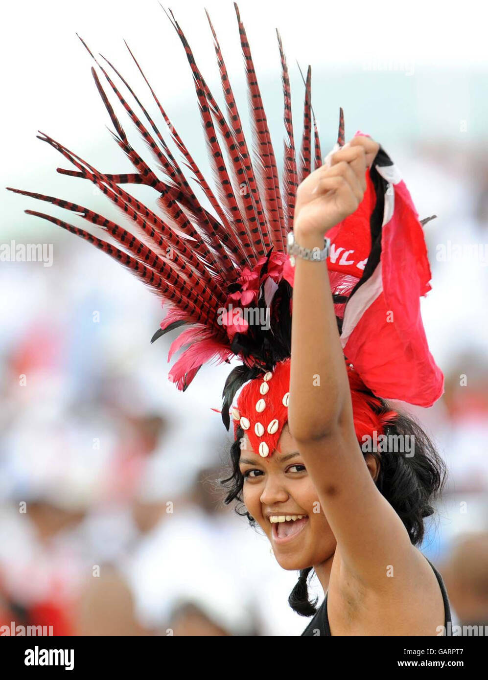 A Trinidad fan before the International Friendly match at the Hasely ...