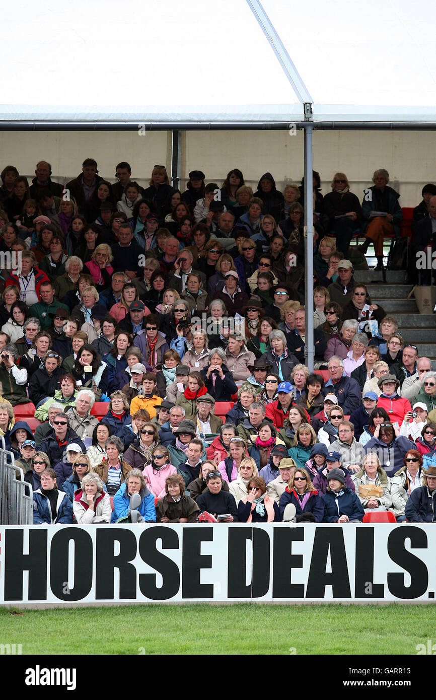 The crowd watch on during the Dressage competition on Day 2 of the ...