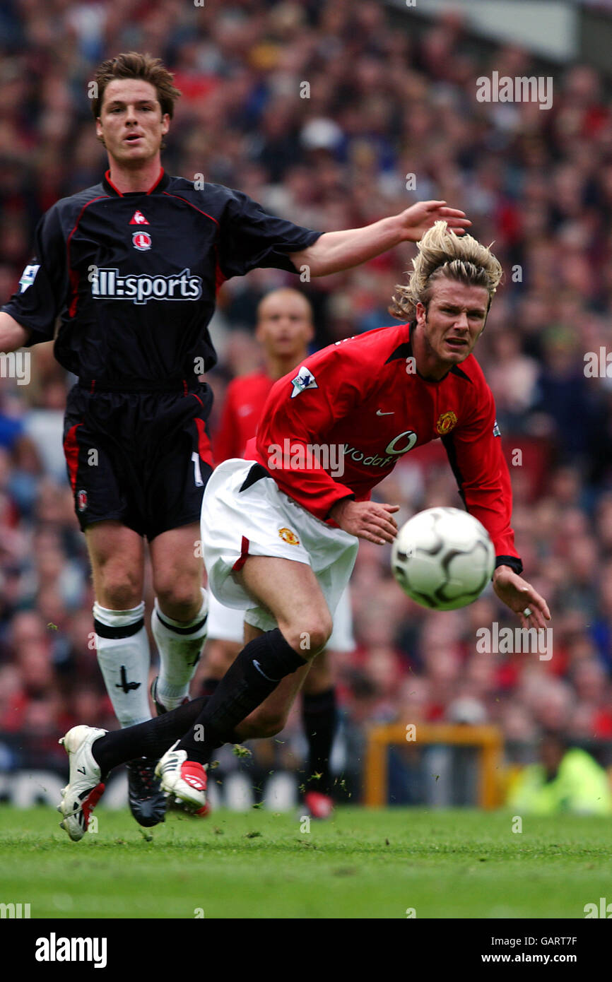 Charlton athletics scott parker clashes with manchester uniteds david ...