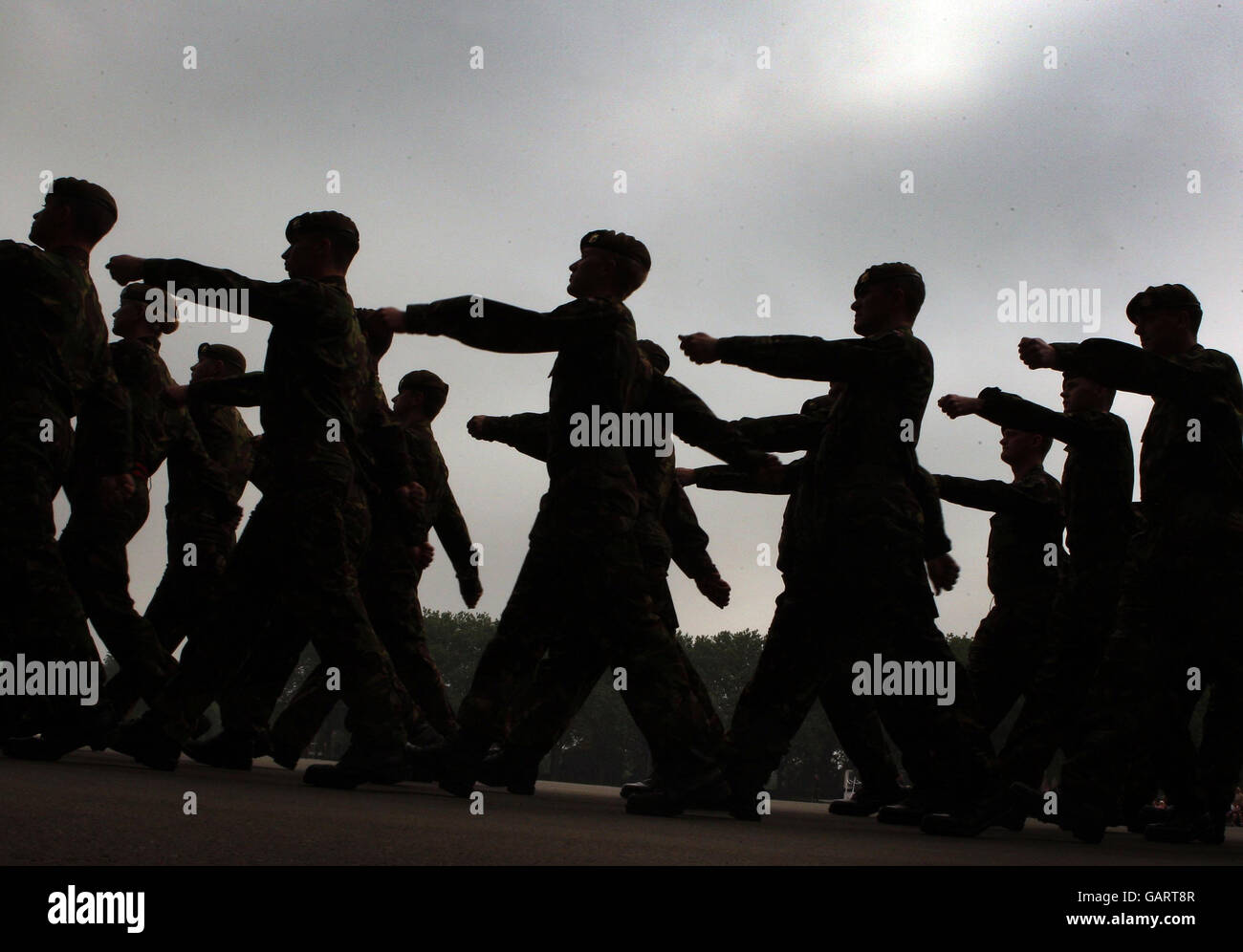 Soldiers of the 1st Battalion Scots Guards take part in a return parade ...
