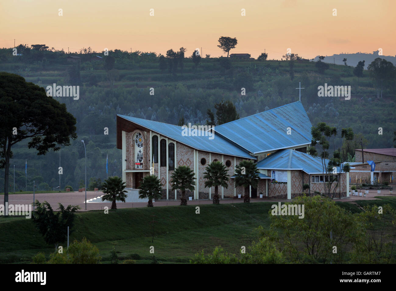 Catholic church of the Shrine of Kibeho in Rwanda, Africa. Place of the ...