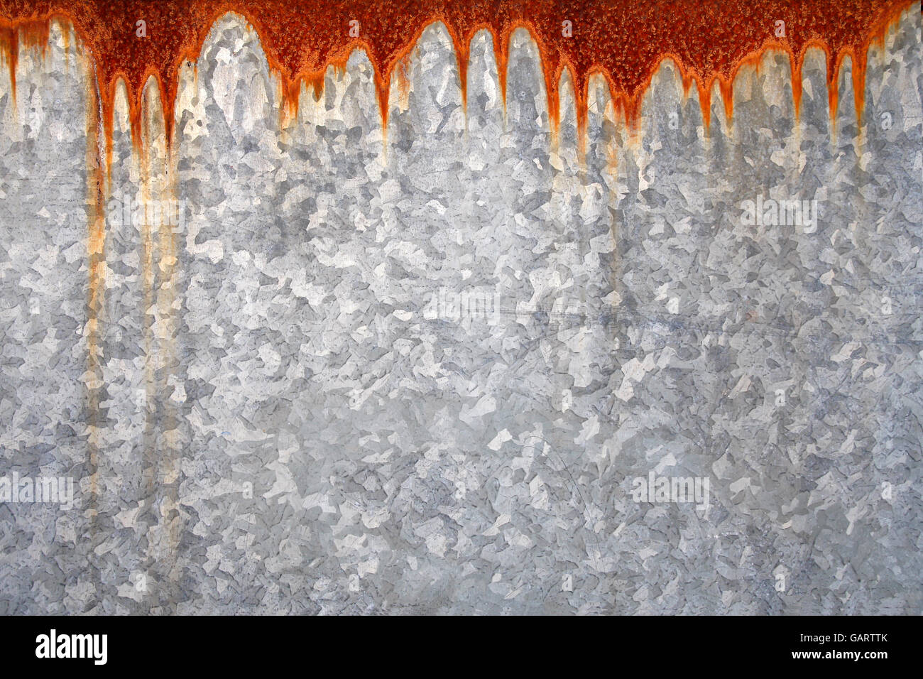 Dripping rust on a metal gate background Stock Photo - Alamy