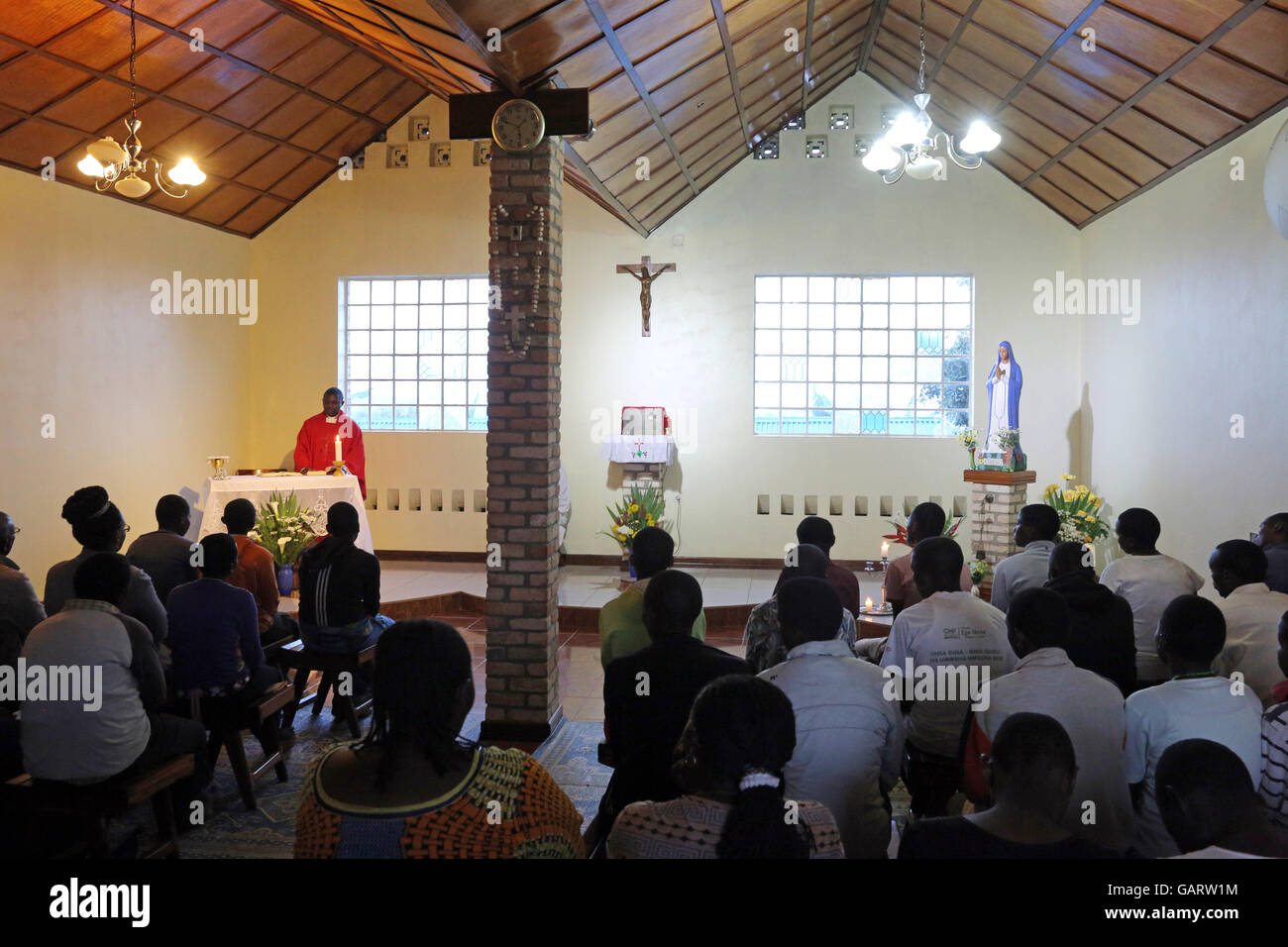Statue of Mother Mary in the chapel of the catholic church of the ...