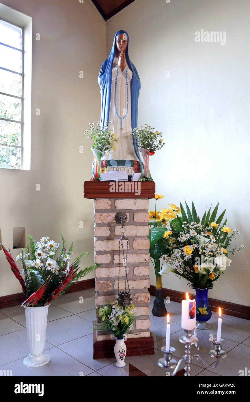 Statue of Mother Mary in the chapel of the catholic church of the ...