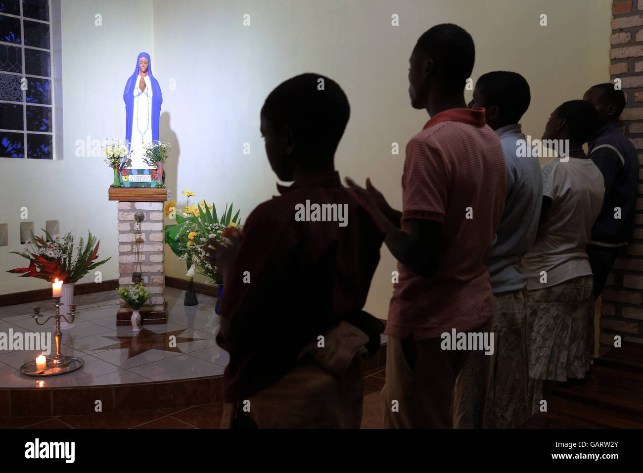 Statue of Mother Mary in the chapel of the catholic church of the ...