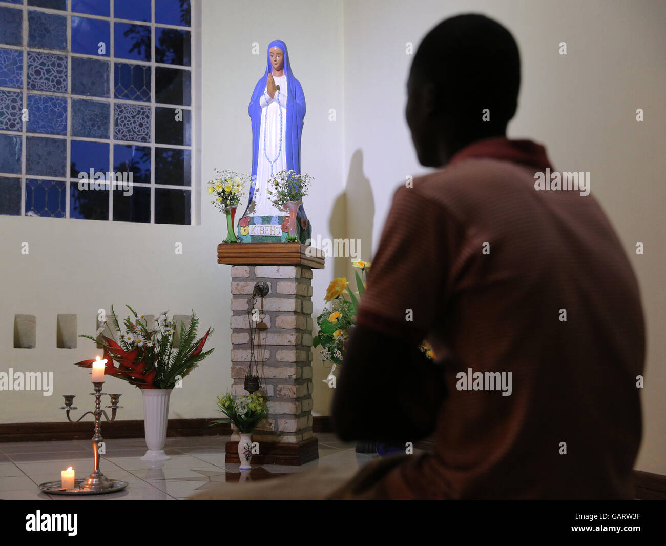Statue of Mother Mary in the chapel of the catholic church of the ...